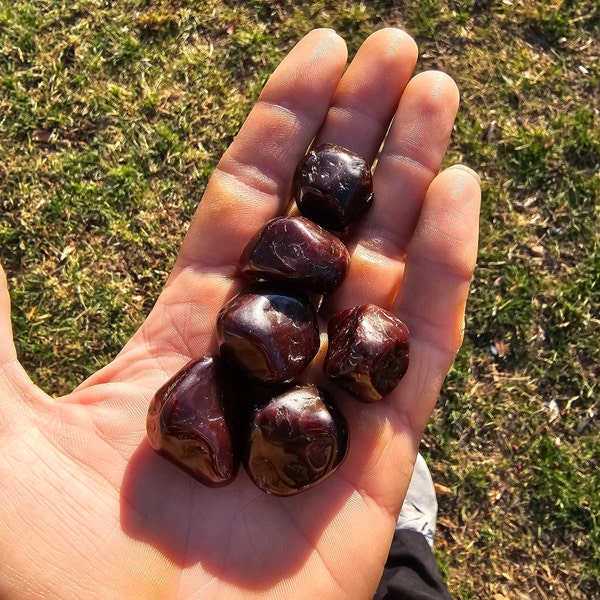 Garnet Star Flash Tumble Large Red Garnet Crystal Tumbled Raw Stone ...