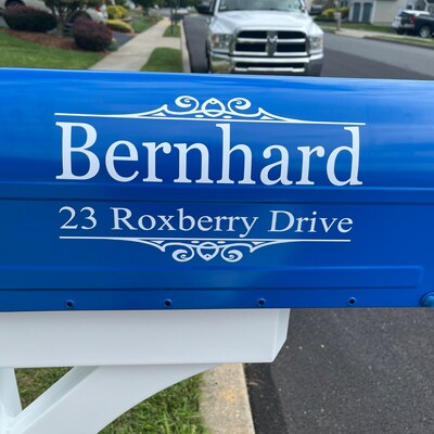 Custom Monogram Mailbox Vinyl Decal Custom Monogram Mailbox - Etsy