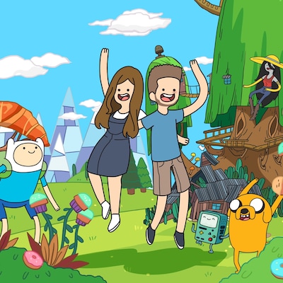 Adventure Time Cartoon Custom Portrait Illustration Couple - Etsy