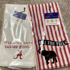 Roll Tide Y'all pinstripe Officially Licensed Alabama Kitchen Towel ...