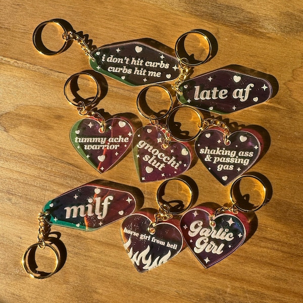 Tummy Ache Warrior Iridescent Acrylic Keychain - Etsy