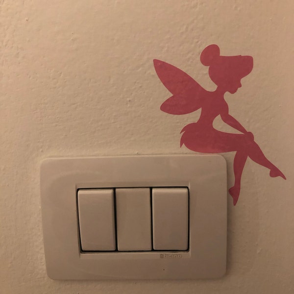 TINKERBELL LIGHT SWITCH | Removable Kids Fairy Wall Bedroom Nursery ...