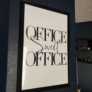 Office Sweet Office, PRINTABLE Wall Art, Home Office Decor Sign ...