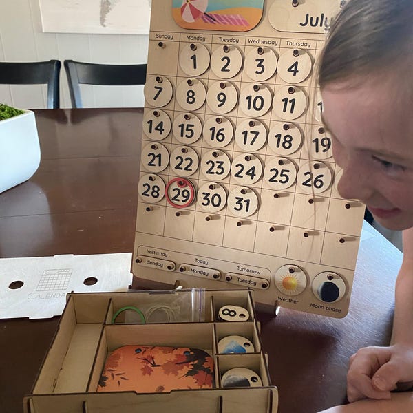 Montessori Calendar Wooden Calendar for Kids Montessori Circle Time ...
