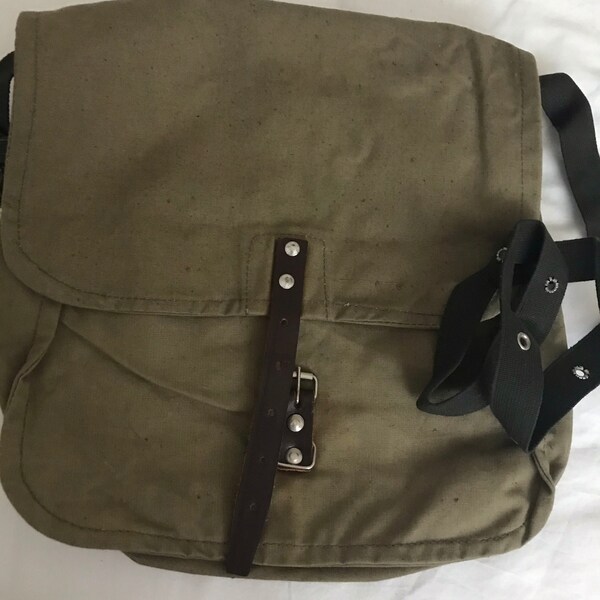 Vintage Messenger Bag Green Military Army Canvas Bag Soviet Unused USSR ...