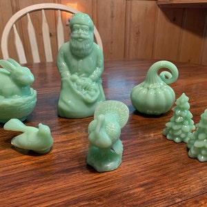 Mosser Glass Jadeite Turkey Figure - Etsy