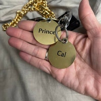 REINFORCED Deeply Engraved Solid Brass Dog Tag, 39mm Round - Etsy
