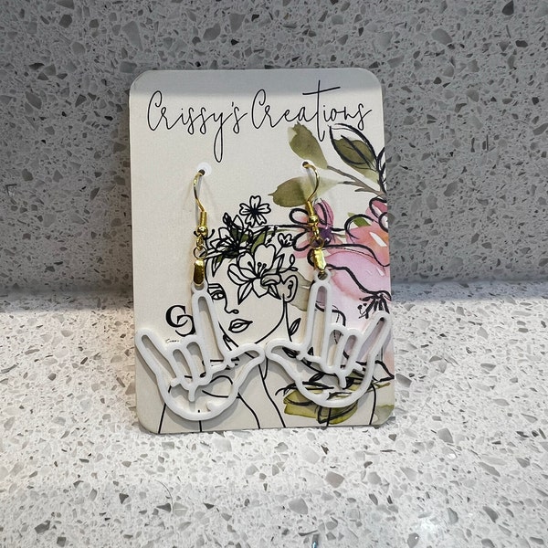 I Love You Sign Language Earrings SVG Cut File | Sign Language SVG ...