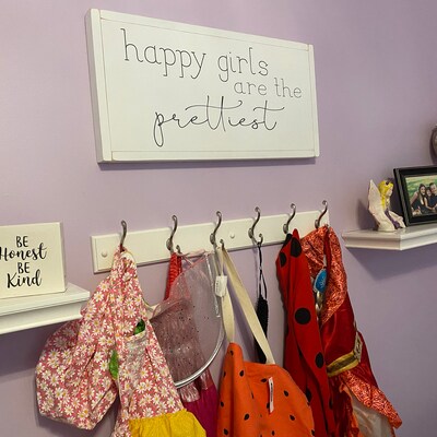 Girls Room Sign Happy Girls Are the Prettiest Sign Happy - Etsy