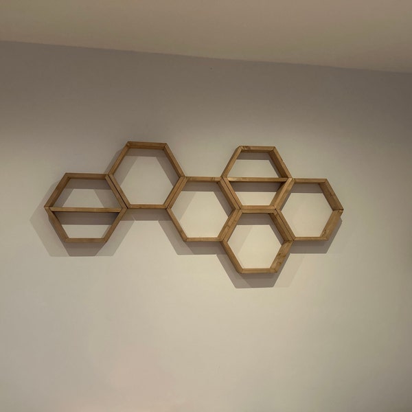 Set of 6 Hexagon Shelves Hexagon Shelf Geometric Shelf Plant Shelf ...