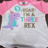 Girl Dinosaur SVG PNG Cut File, Girl Three Rex SVG, Girl Third Birthday ...