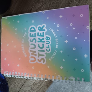 Unused Sticker Club Reusable Sticker Book for Sticker Collector, 6x8 ...