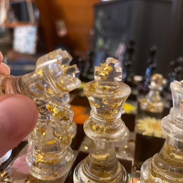 Bright Floral Chess Board ~ Colorful Rainbow Flower Chess Set ~ Real ...