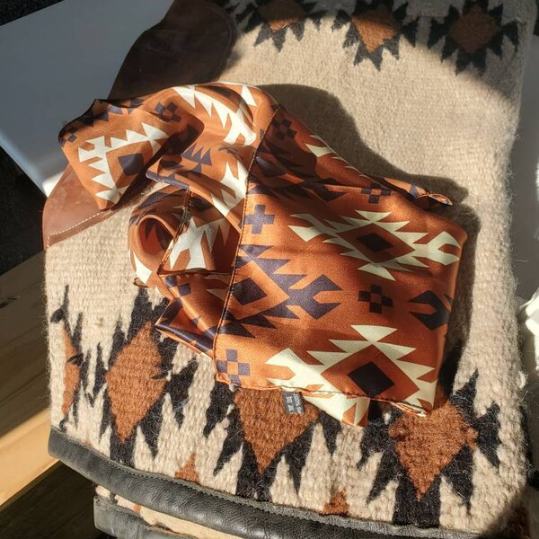 Wild Rag Floral Tooled Leather Light Tan Cowboy Western Neck Scarf ...