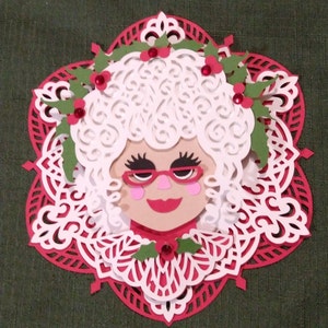 Santa and Mrs Claus 3D Papercut Template Set, SVG, PDF, Dxf, Layered ...