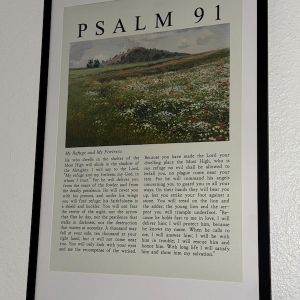 Psalm 91 My Refuge and My Fortress Bible Verse Poster/canvas Wall Art ...