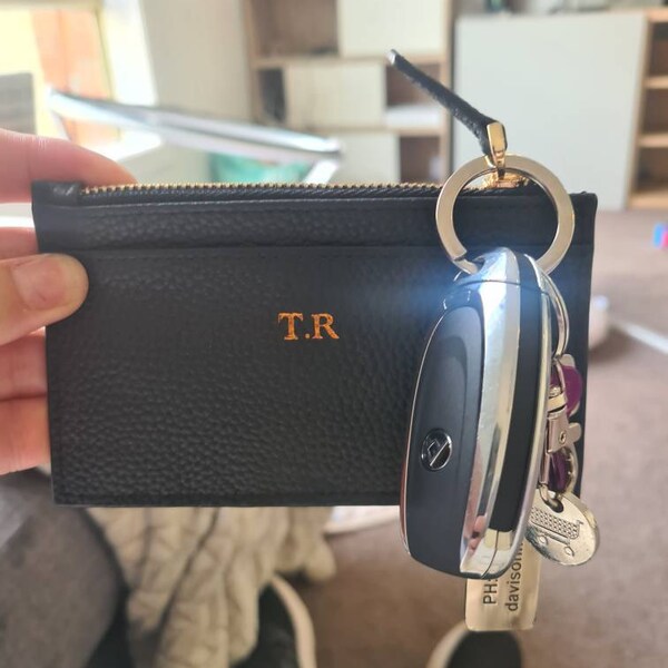 Monogrammed Genuine Leather Accordion Card Case,monogrammed Genuine ...