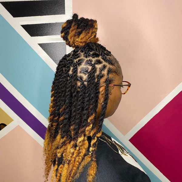 Human Hair Dreadlocks Extensions With Honey Blonde Curly Tips ...