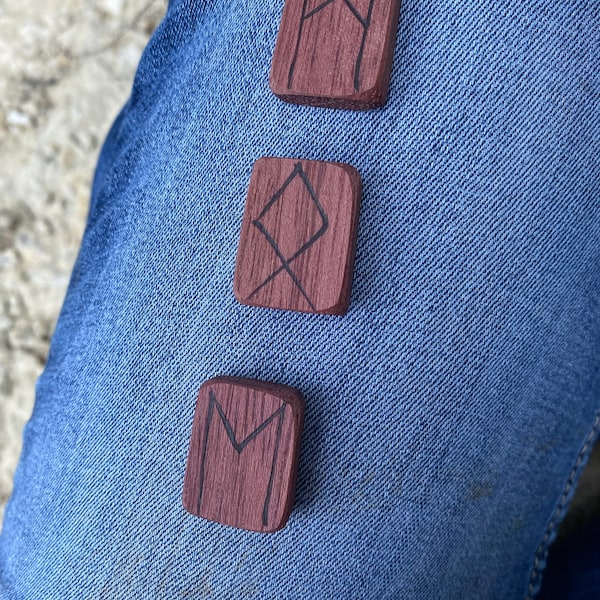 Wooden Runes Set With Woodburned Elder Furthark Alphabet Viking Runes ...