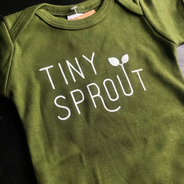 Tiny Sprout Baby Bodysuit, Unisex Baby Clothes, Plant Clothing, Baby ...