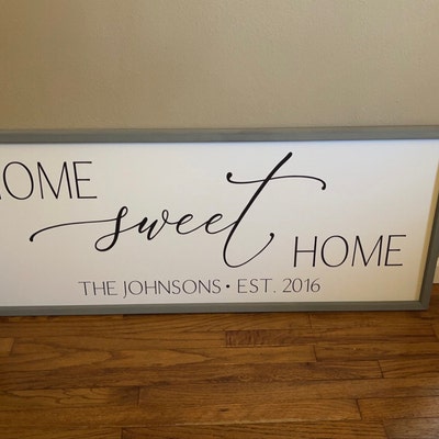Home Sweet Home Sign Personalized Home Sign-for Above Couch-living Room ...
