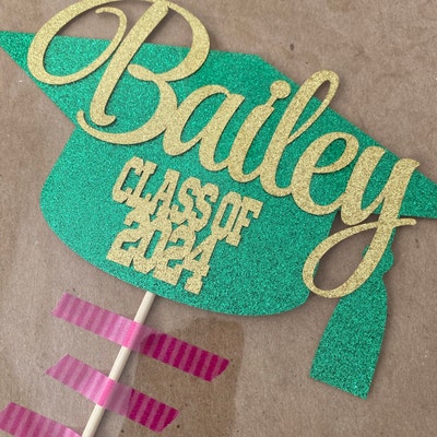 Cheerleading Megaphone Glitter Cake Topper Personalized Cheerleader ...