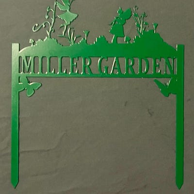 Custom Fairy Garden Sign,metal Fairy Garden Stake,personalized Garden ...