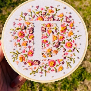 Floral Letter r Hand Embroidery Pattern / Digital PDF Download ...