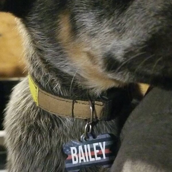 2 Sided TRL - Thin Red Line Firefighter Dog Tag - Back the Red - Custom ...