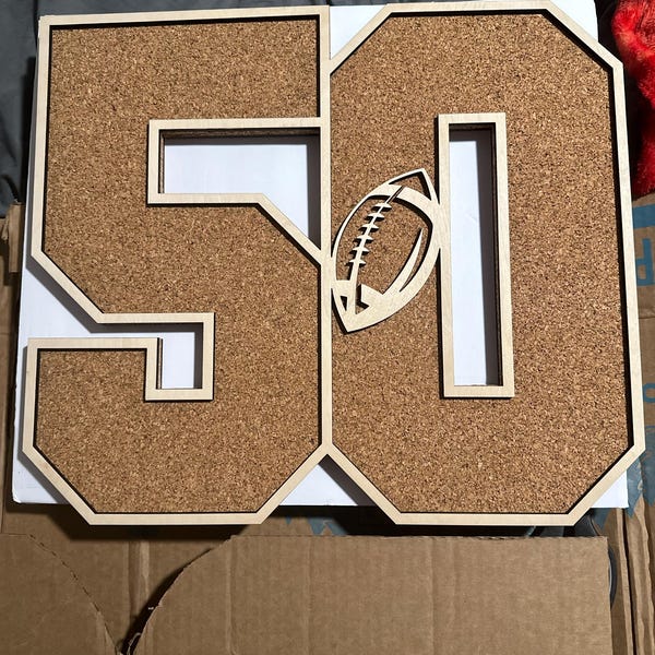 Sports Number Cork Cooperstown Pinboard Sign Team Award Display - Etsy