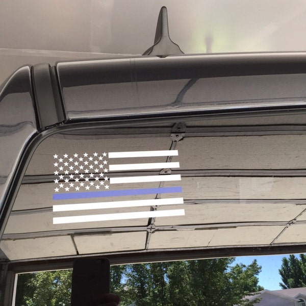 Thin Blue Line Flag Vinyl Sticker Decal for Truck, Car Window and More ...