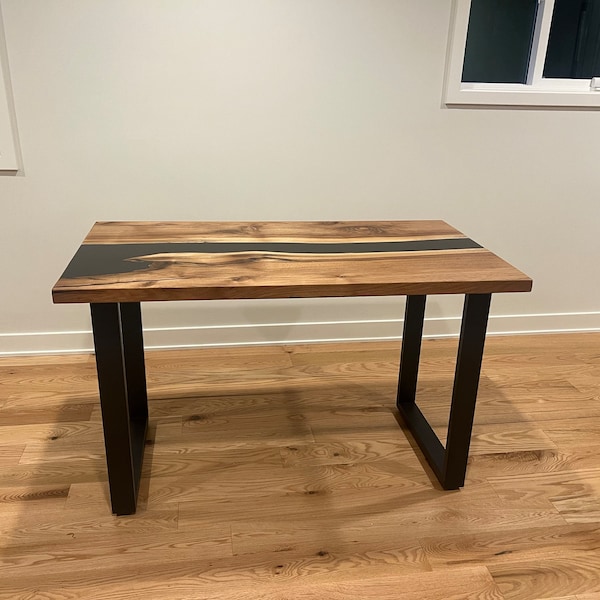 Custom Live Edge Walnut Dining Table Solid Wood Table Wooden Kitchen Table Dining Room Furniture ...