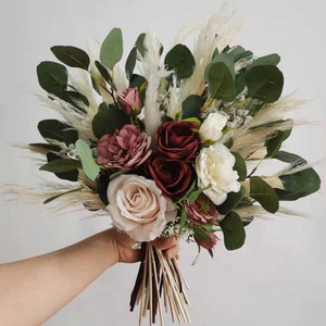 Rustic Boho Wedding Bouquetartificial Faux Flowers Home | Etsy