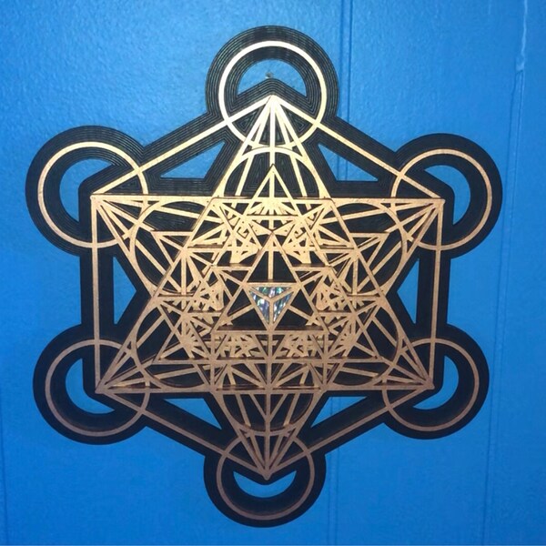 Ancient Future Mandala Wall Art 12" - Metatron's Cube, Copper and Black ...