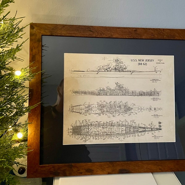 USS IOWA Blueprint 11" X 14" - Etsy
