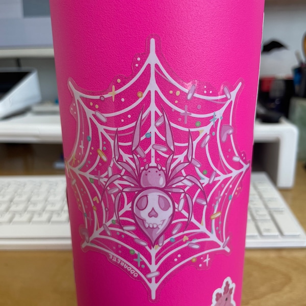 Sprinkle Spider Sticker - Kawaii Art - Pink Arachnid - Spooky and Cute ...