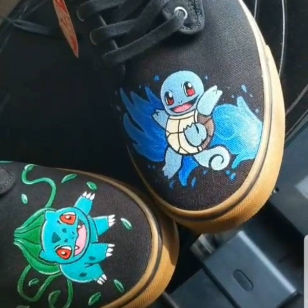 Custom Pokemon Lace up Vans - Etsy
