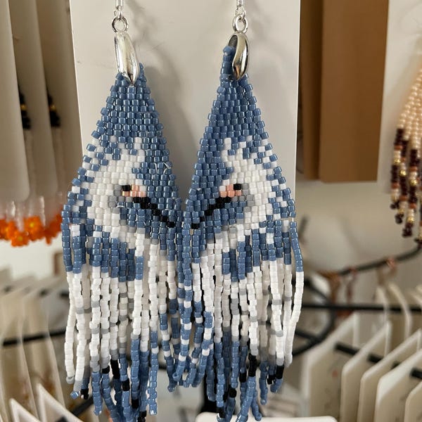 PDF BEADING PATTERN - Lupin Beaded Oval Earrings Pattern for Flower and ...