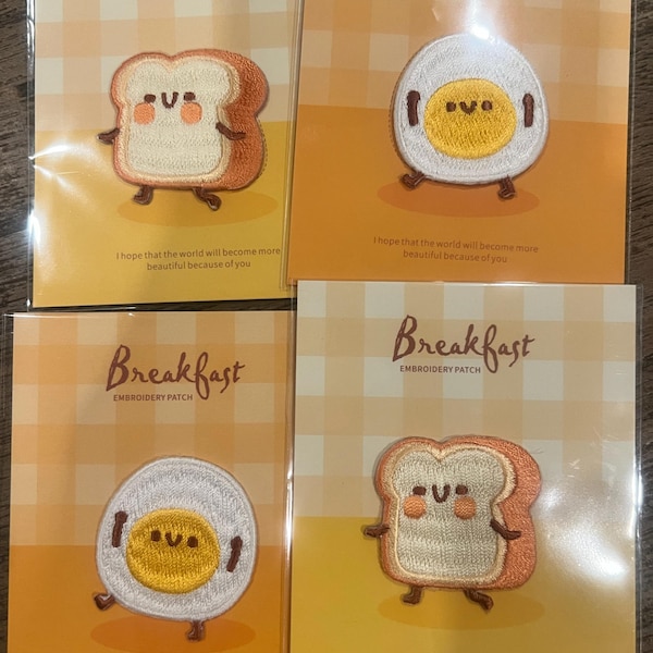 Breakfast Patches, Embroidered Patch, Avocado, Toast, Egg Patches, Self ...