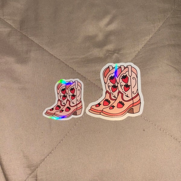 Strawberry Cowboy Boots Sticker, Cowboy Romance Book Stickers, Book ...