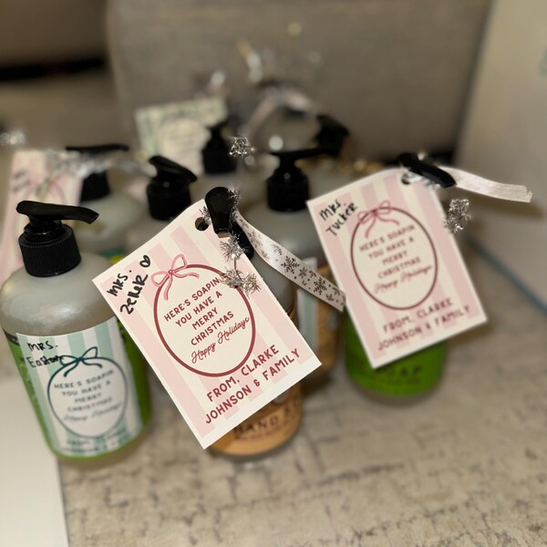 Christmas Soap Gift Tags Printable | Holiday Soap Gift Tag | Teacher ...