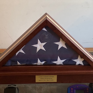 Flag Display Case With Embedded Shell Casings Maple Inlay | Etsy