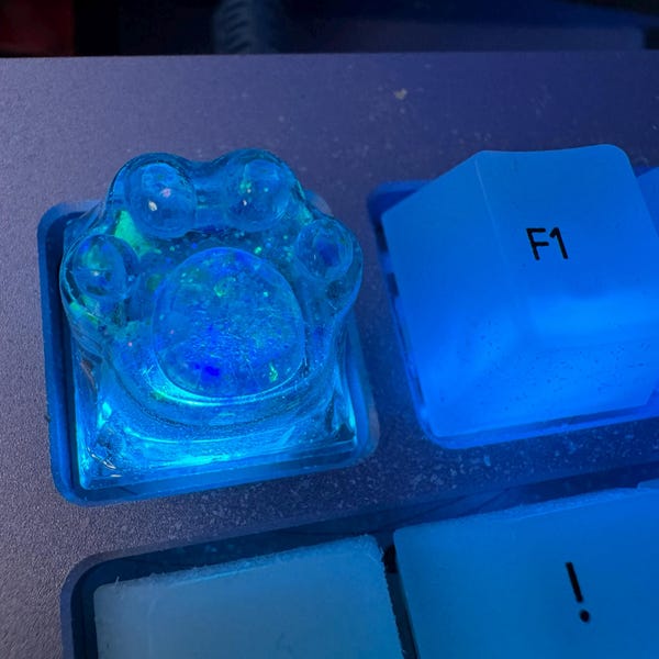 Pink Kitten Paw Transparent Keycap 1 Keycap ABS Artisan Keycap Cute for ...