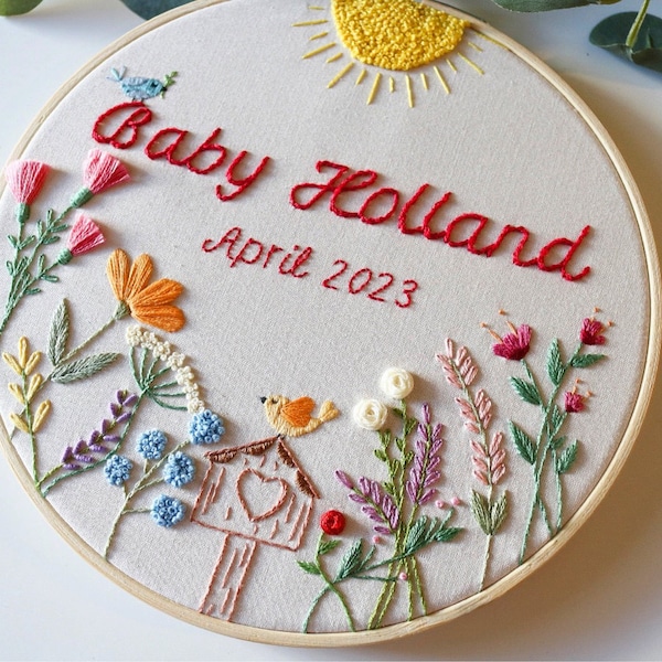Embroidery PDF Pattern, Hand Embroidery, Floral Embroidery Hoop ...