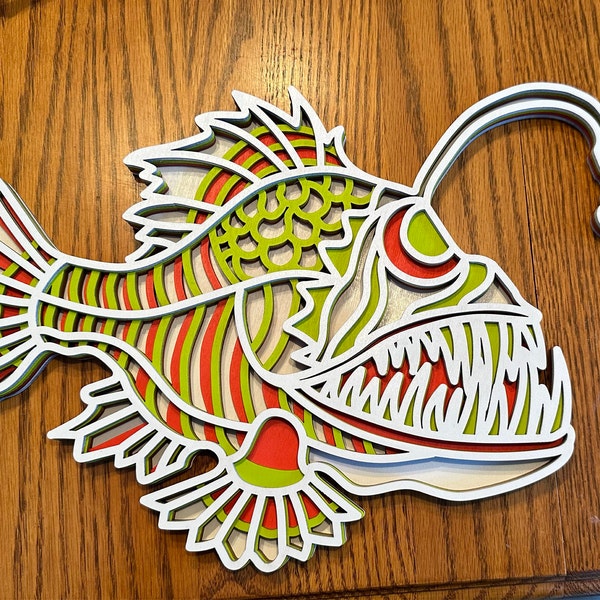 Angler Fish Multilayer SVG/ Angler Fish CNC File/ Cricut File / Cutting ...