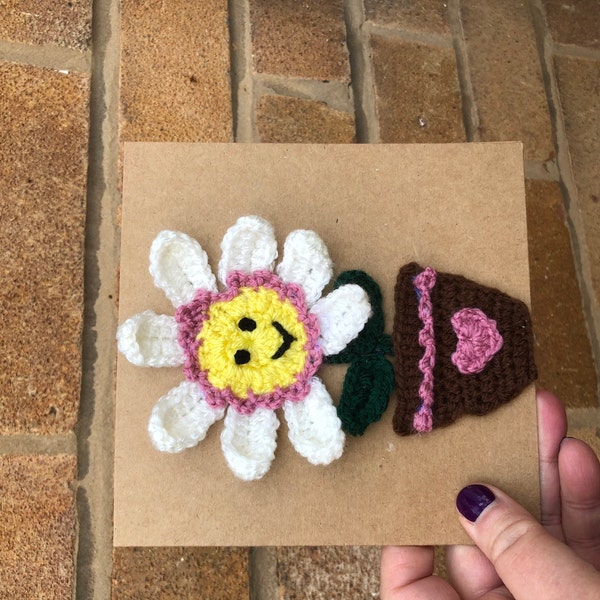 Happy Flower Crochet Applique Pattern Instant Pdf Download - Etsy