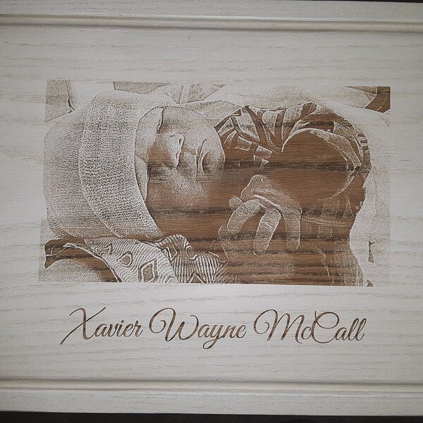 Extra Large Whitewash Oak Keepsake Box – Personalized Memory Box for ...