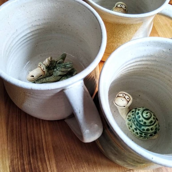 Snail Mug Stoneware Handmade - Etsy
