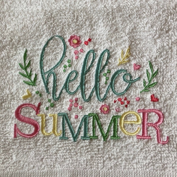 Hello Summer Machine Embroidery Design, 3 Sizes, Instant Download - Etsy