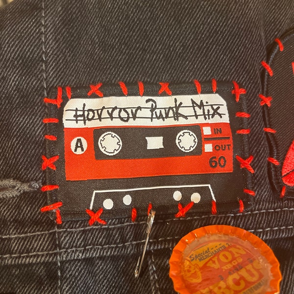 80's Horror Punk Mixtape Woven Cassette Iron on Patch - Etsy